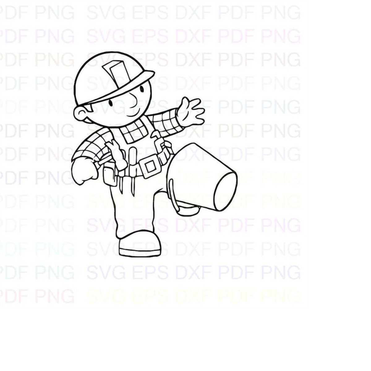 Bob_the_Builder_4 Outline Svg Dxf Eps Pdf Png, Cricut, Cutti - Inspire ...