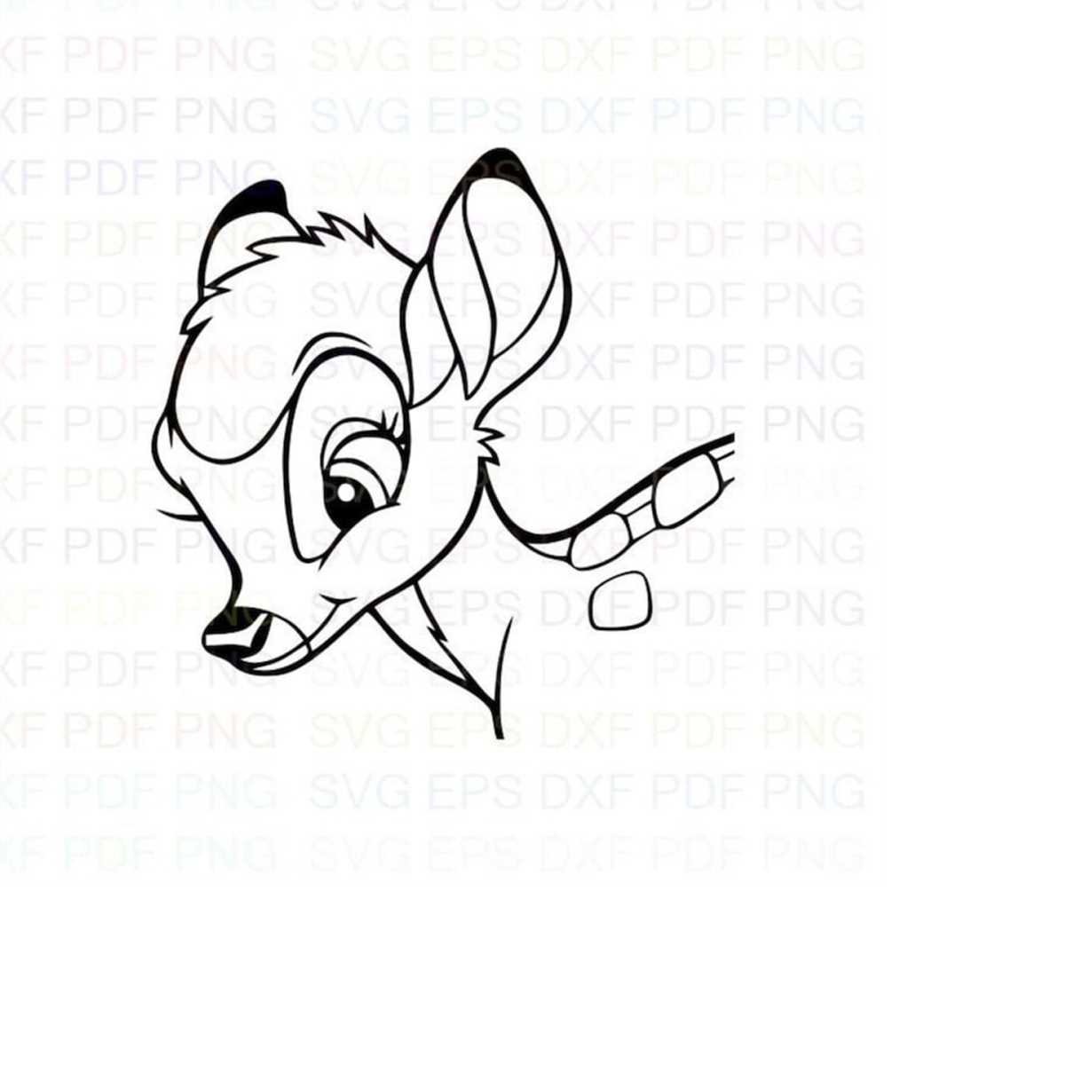 Clipbambiface2 Outline Svg Dxf Eps Pdf Png, Cricut, Cutting - Inspire ...