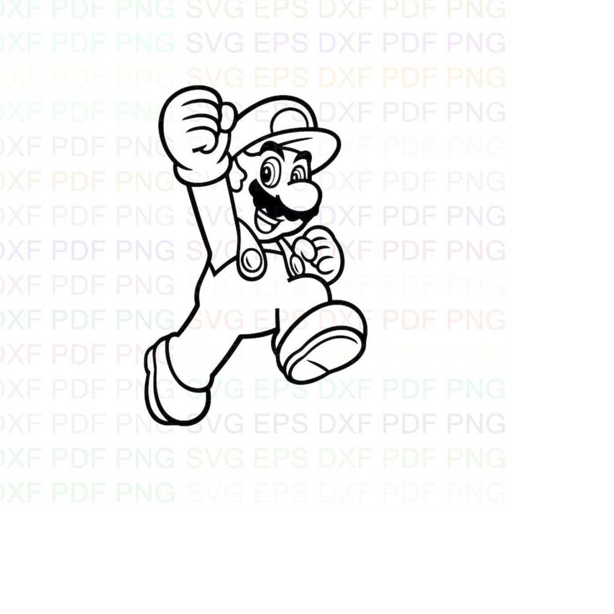 Super_Mario_Jumping Outline Svg Dxf Eps Pdf Png, Cricut, Cut - Inspire ...