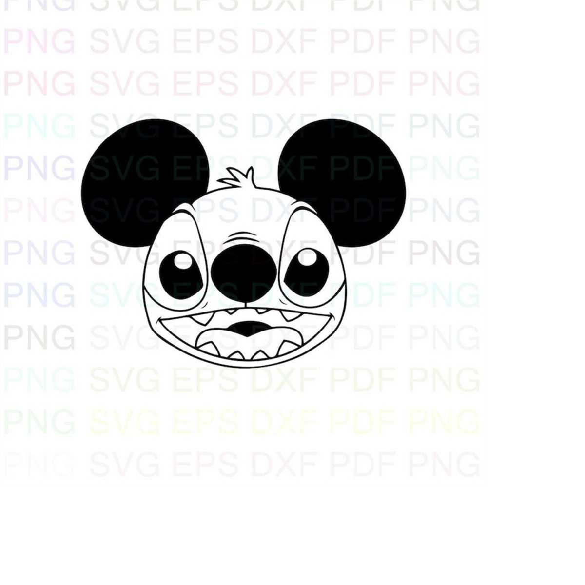 Stitch_Mickey_Mouse_Lilo_and_Stitch Outline Svg Dxf Eps Pdf - Inspire ...