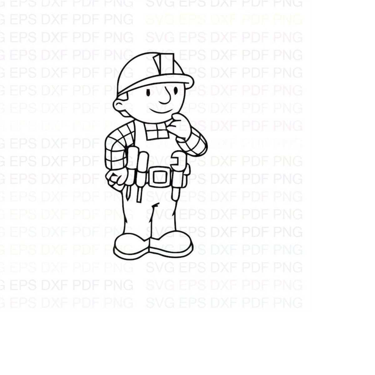 Bob_the_Builder_2 Outline Svg Dxf Eps Pdf Png, Cricut, Cutti - Inspire ...