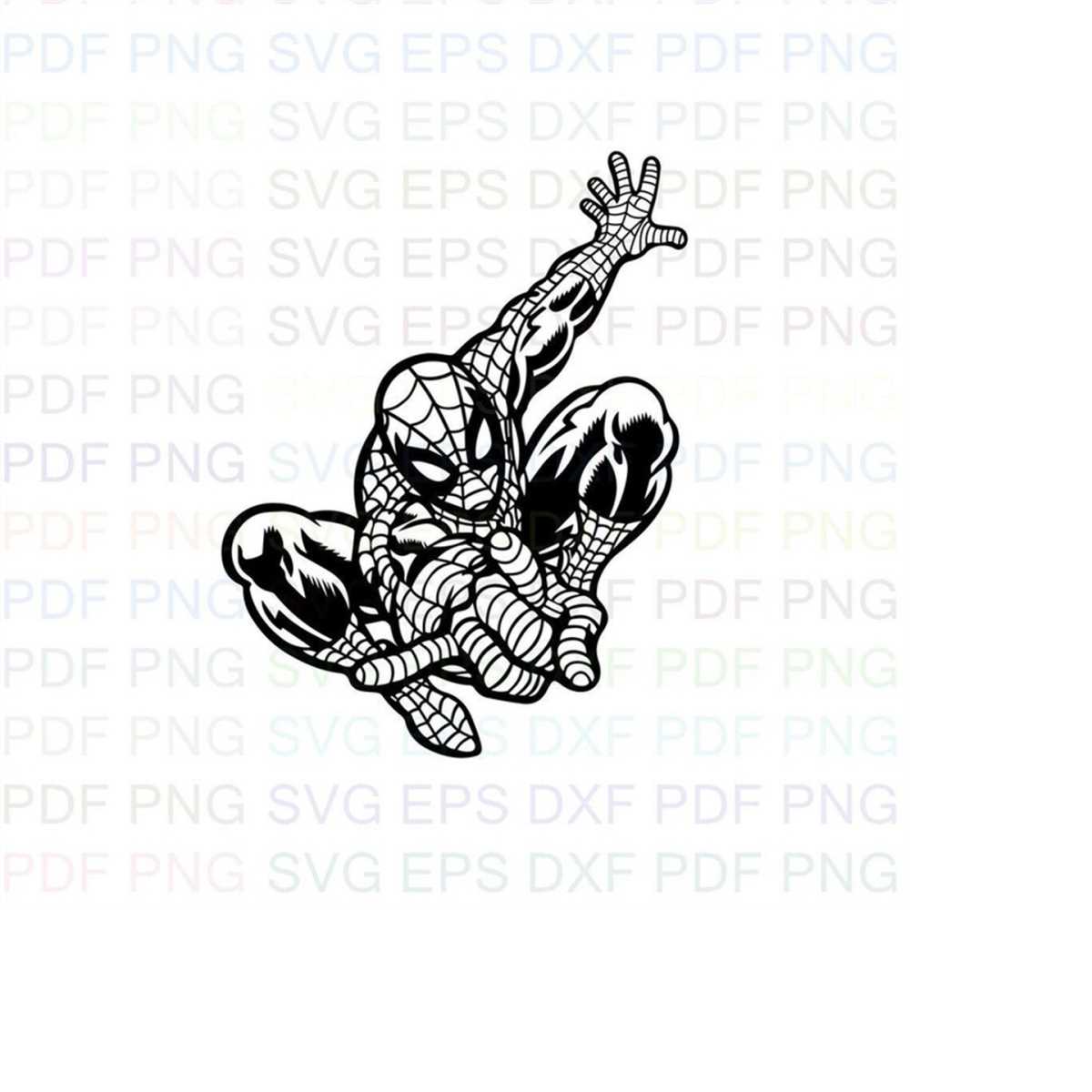 Spider_Man_Silhouette_Shooting Outline Svg Dxf Eps Pdf Png, - Inspire ...