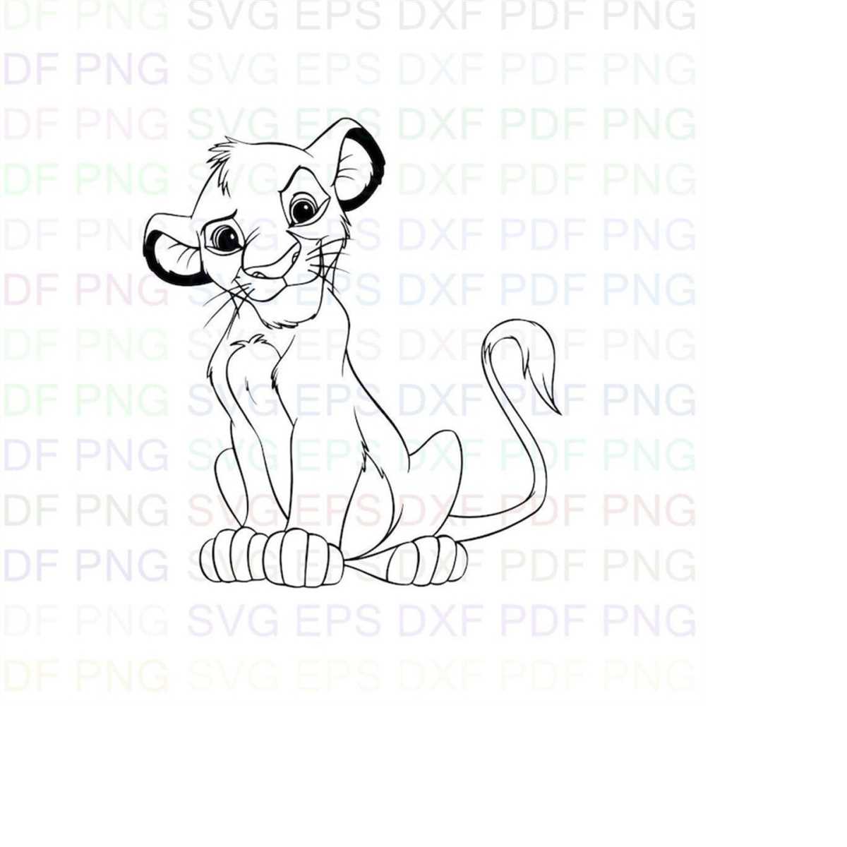 Simba_The_Lion_King_2 Outline Svg Dxf Eps Pdf Png, Cricut, C - Inspire ...
