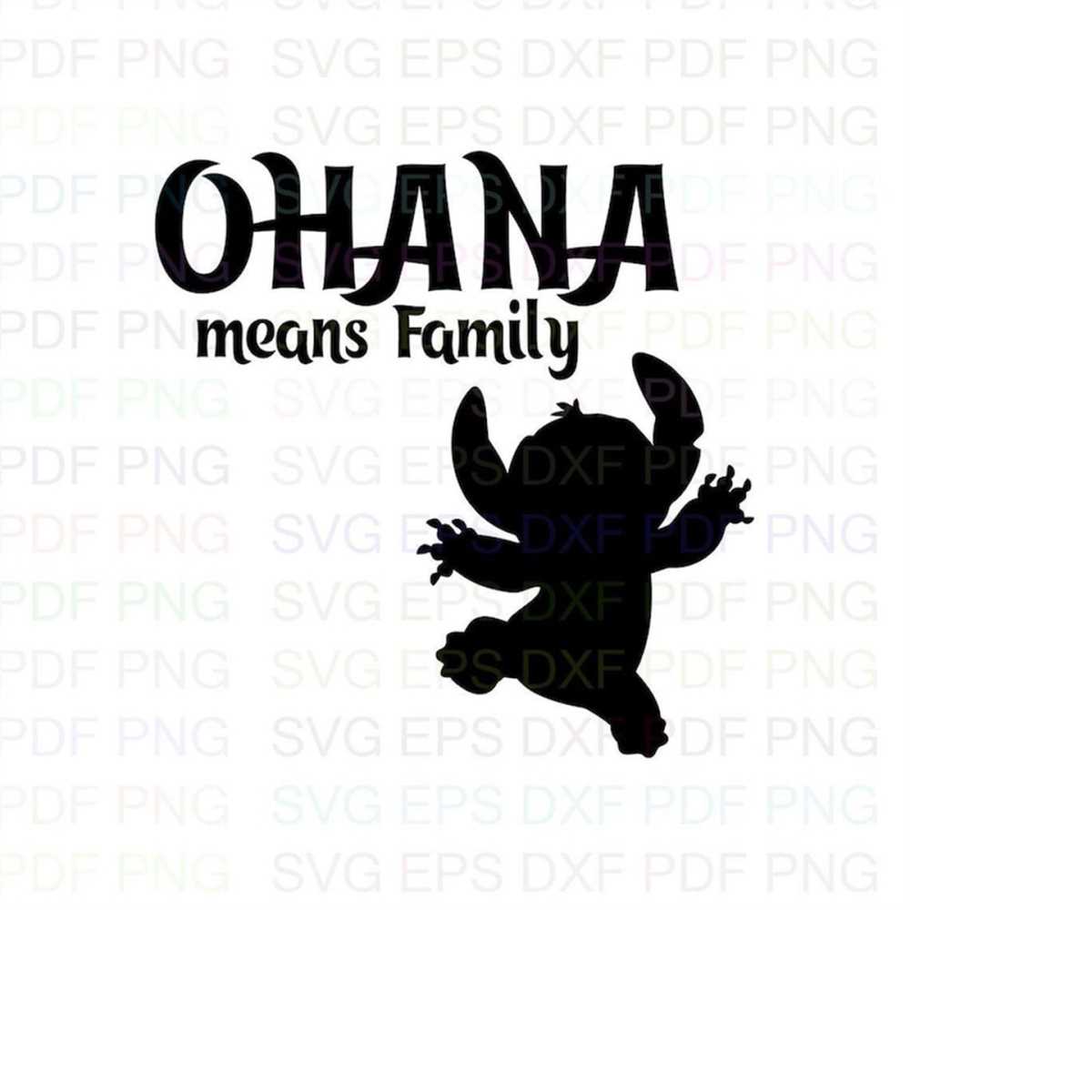 Stitch_Ohana_Means_Lilo_and_Stitch Outline Svg Dxf Eps Pdf P - Inspire ...