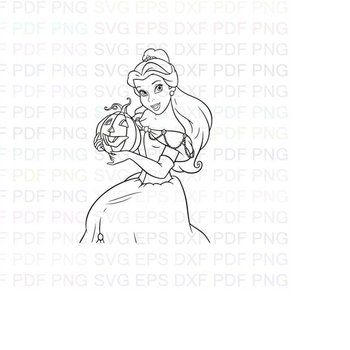 belle_halloween Outline Svg Dxf Eps Pdf Png, Cricut, Cutting - Inspire ...