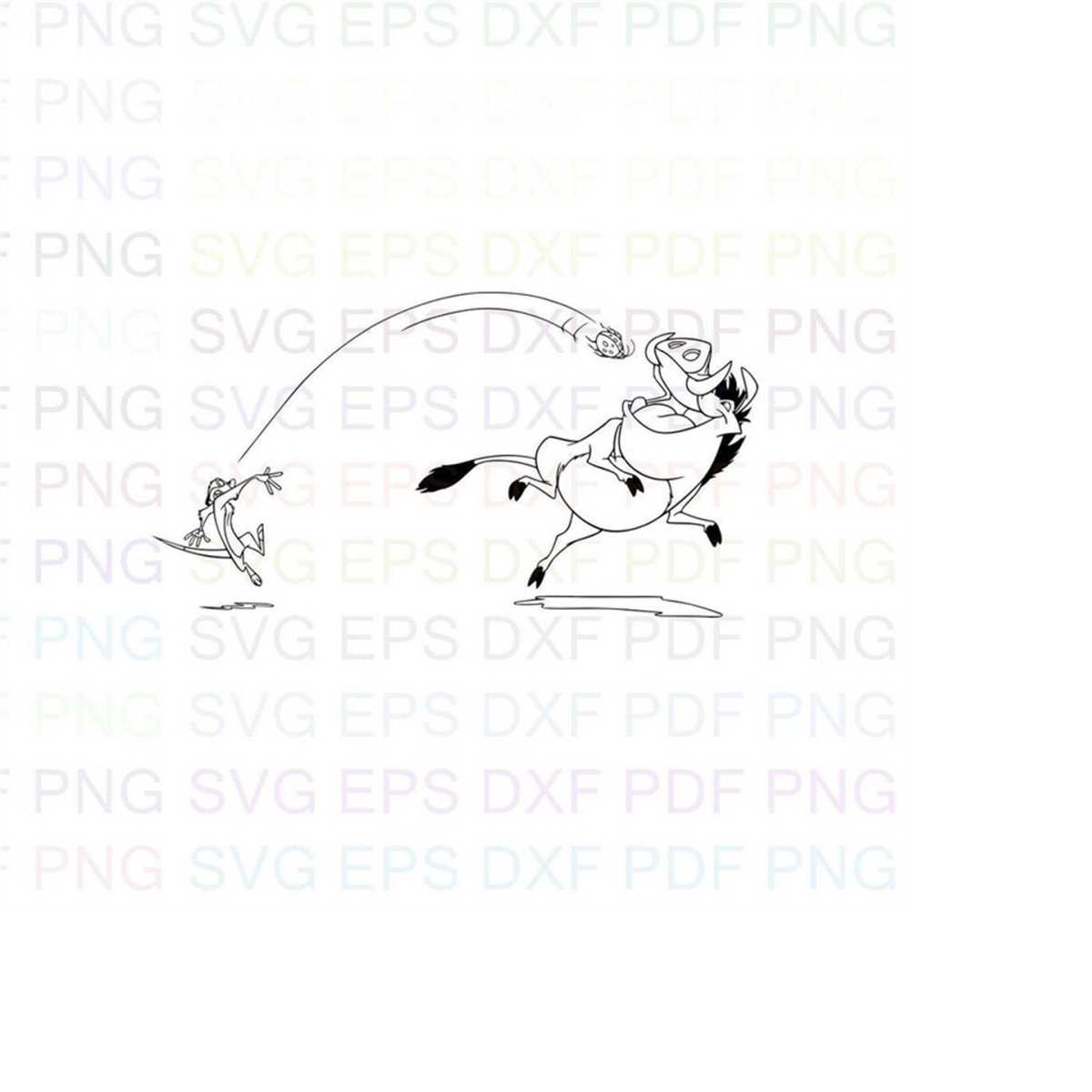 Pumbaa_Timon_and_Pumbaa_23 Outline Svg Dxf Eps Pdf Png, Cric - Inspire ...