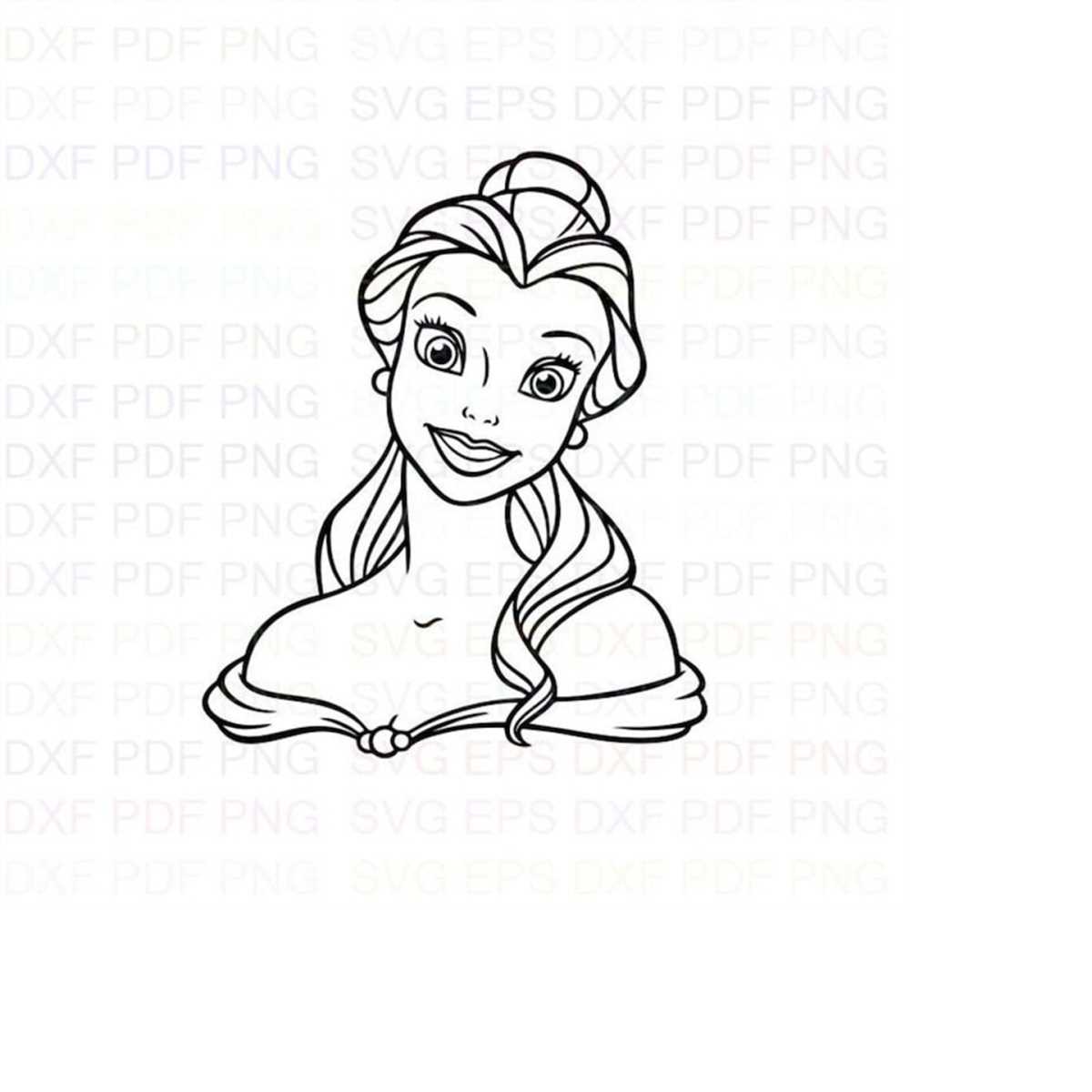 Belle_Beauty_and_the_Beast_3 Outline Svg Dxf Eps Pdf Png, Cr - Inspire ...