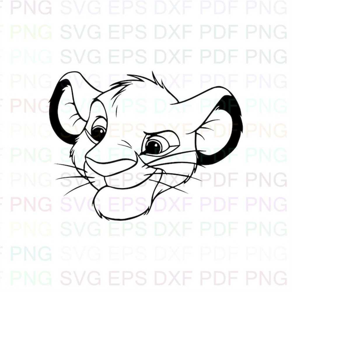 Simba_The_Lion_King_24 Outline Svg Dxf Eps Pdf Png, Cricut, - Inspire ...