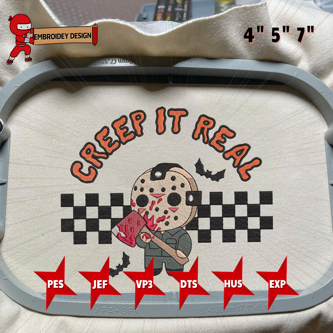 Horror Movie Killer Embroidery Design, Creep It Real Embroid | Inspire ...