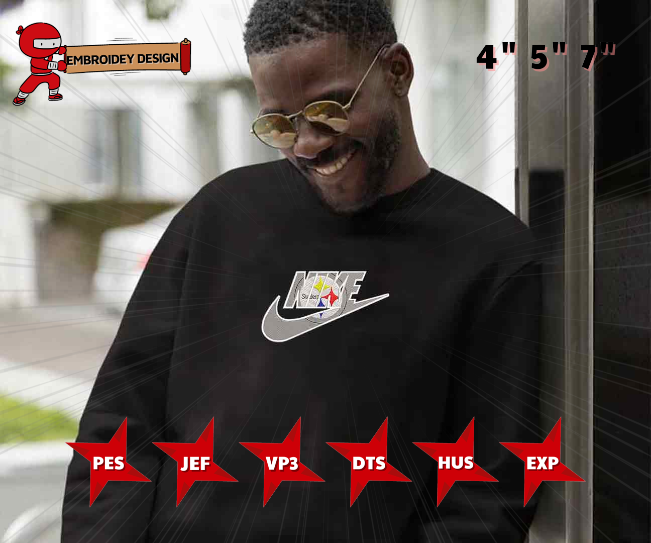 NIKE NFL Pittsburgh Steelers Logo Embroidery Design, NIKE NF - Inspire ...