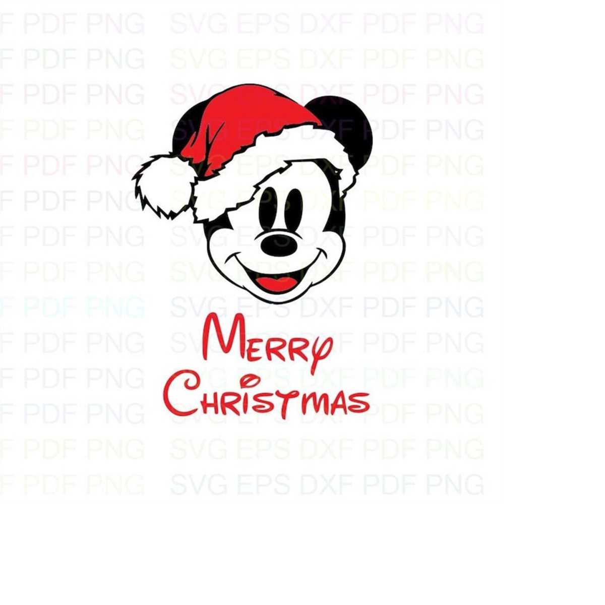 Mickey_mouse_Santa_Merry_Christmas Svg Dxf Eps Pdf Png, Cric - Inspire ...