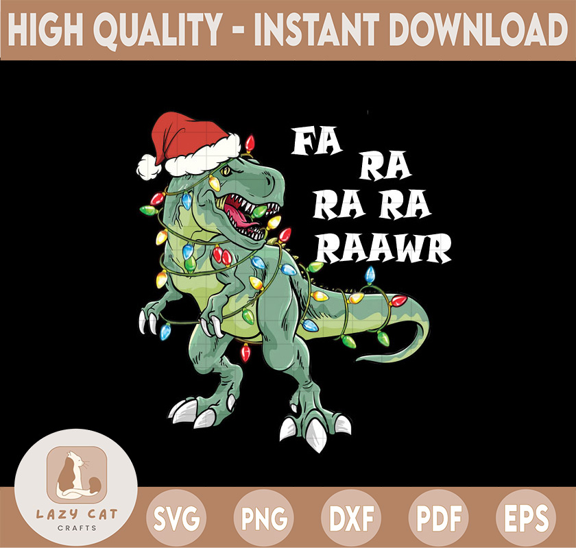 Christmas Dinosaur, Fa Ra Ra Rawr, T-Rex Christmas PNG, Dino | Inspire ...