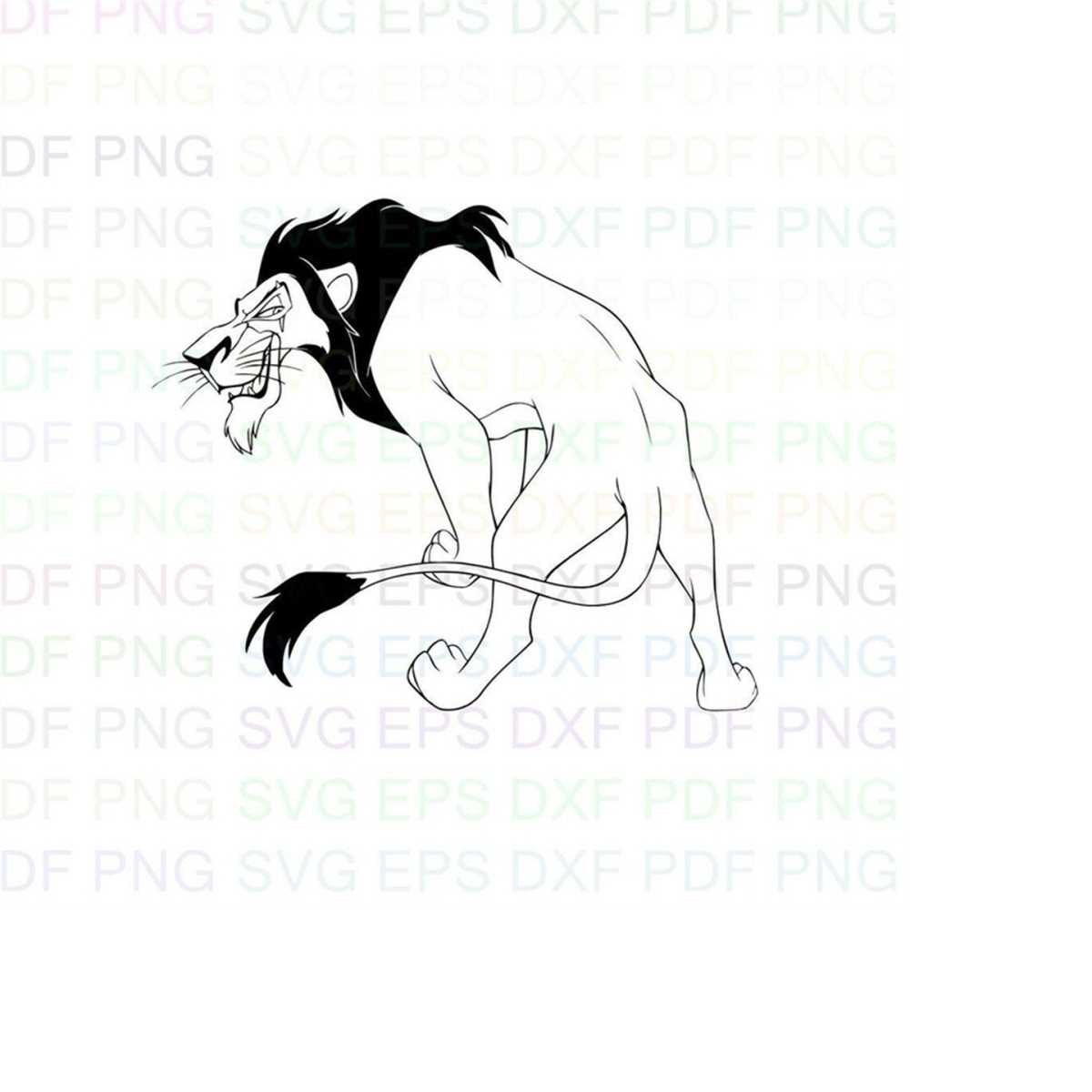 Scar_The_Lion_King_4 Outline Svg Dxf Eps Pdf Png, Cricut, Cu - Inspire ...