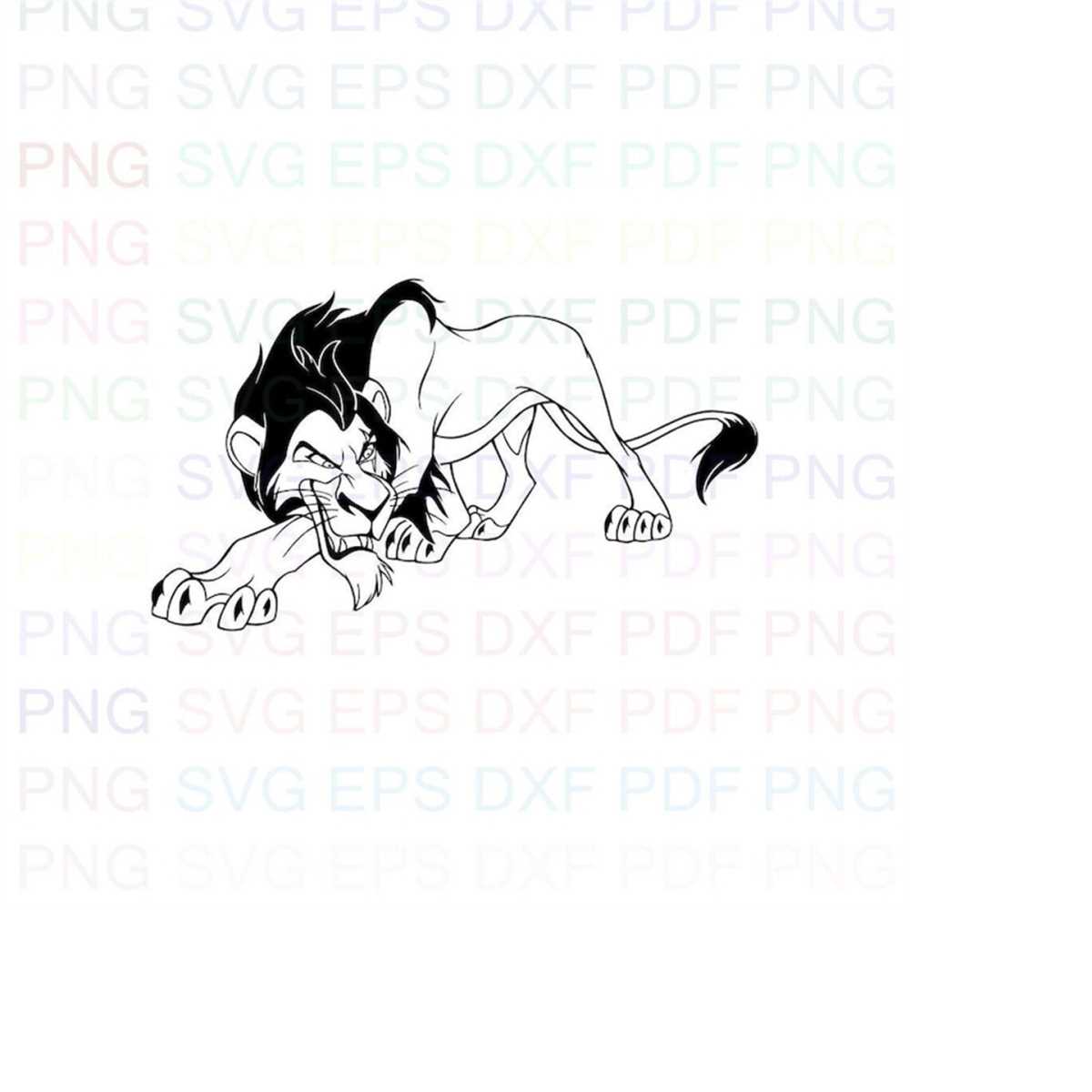 Scar_The_Lion_King_3 Outline Svg Dxf Eps Pdf Png, Cricut, Cu - Inspire ...