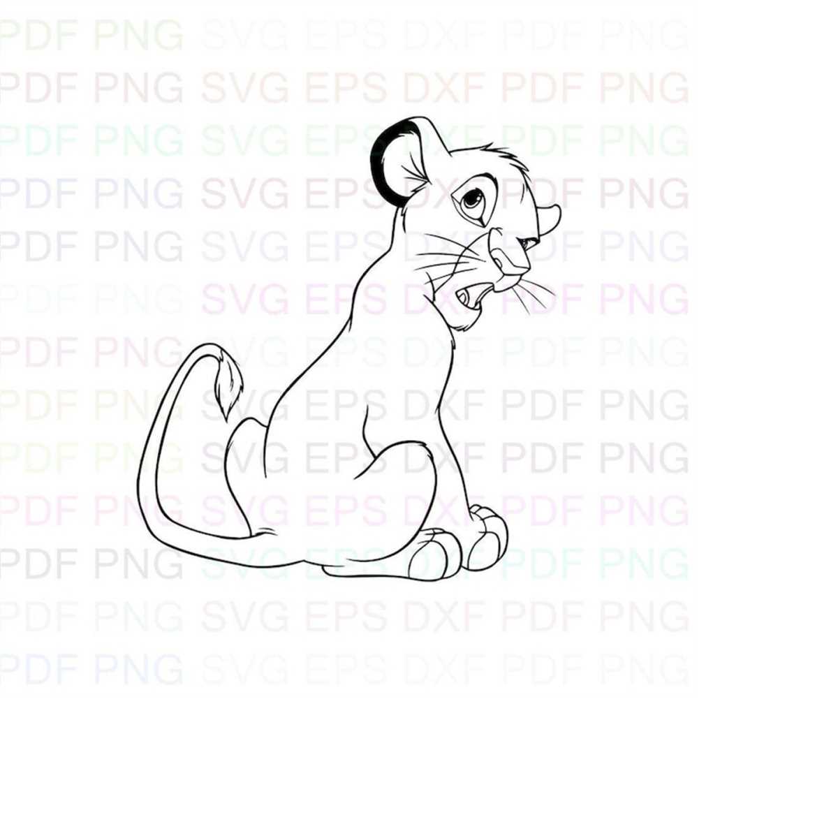 Simba_The_Lion_King_6 Outline Svg Dxf Eps Pdf Png, Cricut, C - Inspire ...