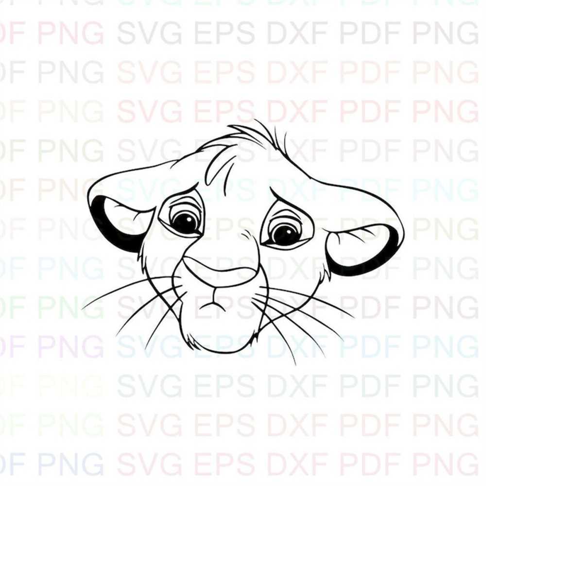Simba_The_Lion_King_8 Outline Svg Dxf Eps Pdf Png, Cricut, C - Inspire ...