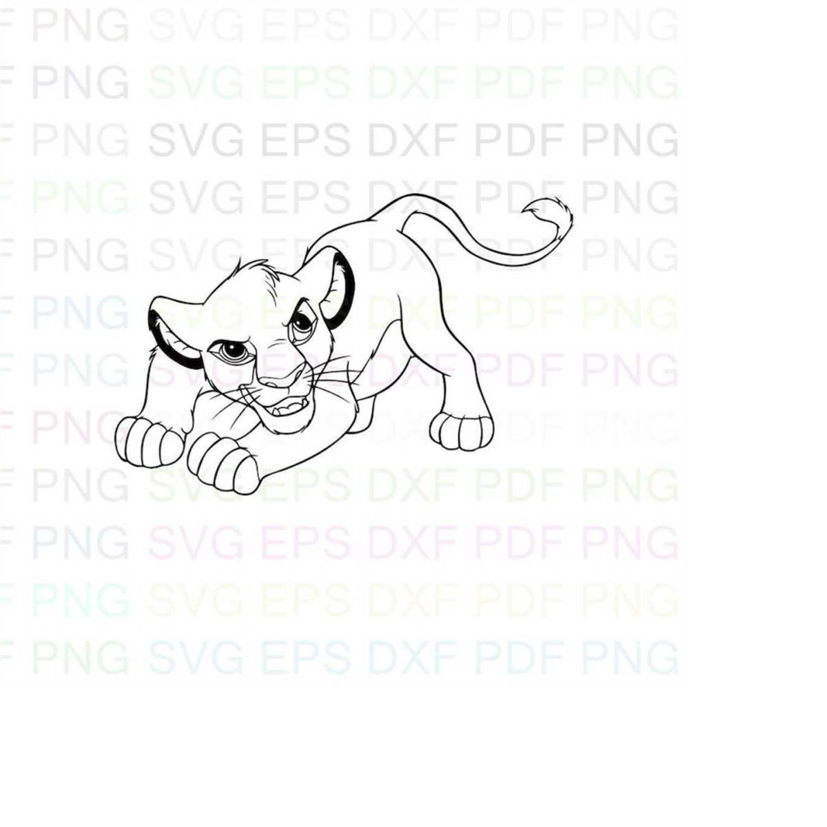 Simba_The_Lion_King_7 Outline Svg Dxf Eps Pdf Png, Cricut, C - Inspire ...