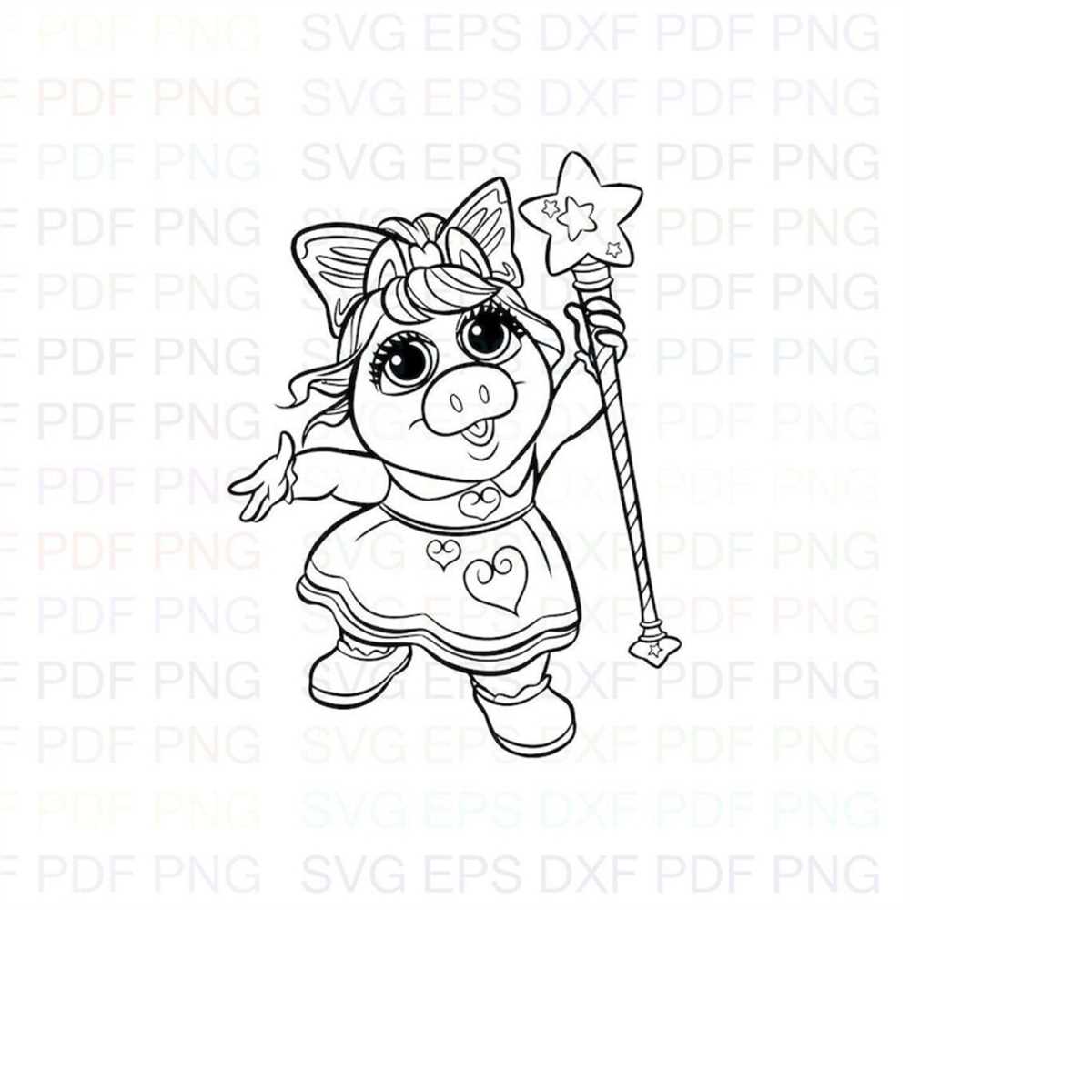 Ballerina_Piggy_2_Muppet_Babies Outline Svg Dxf Eps Pdf Png, - Inspire ...