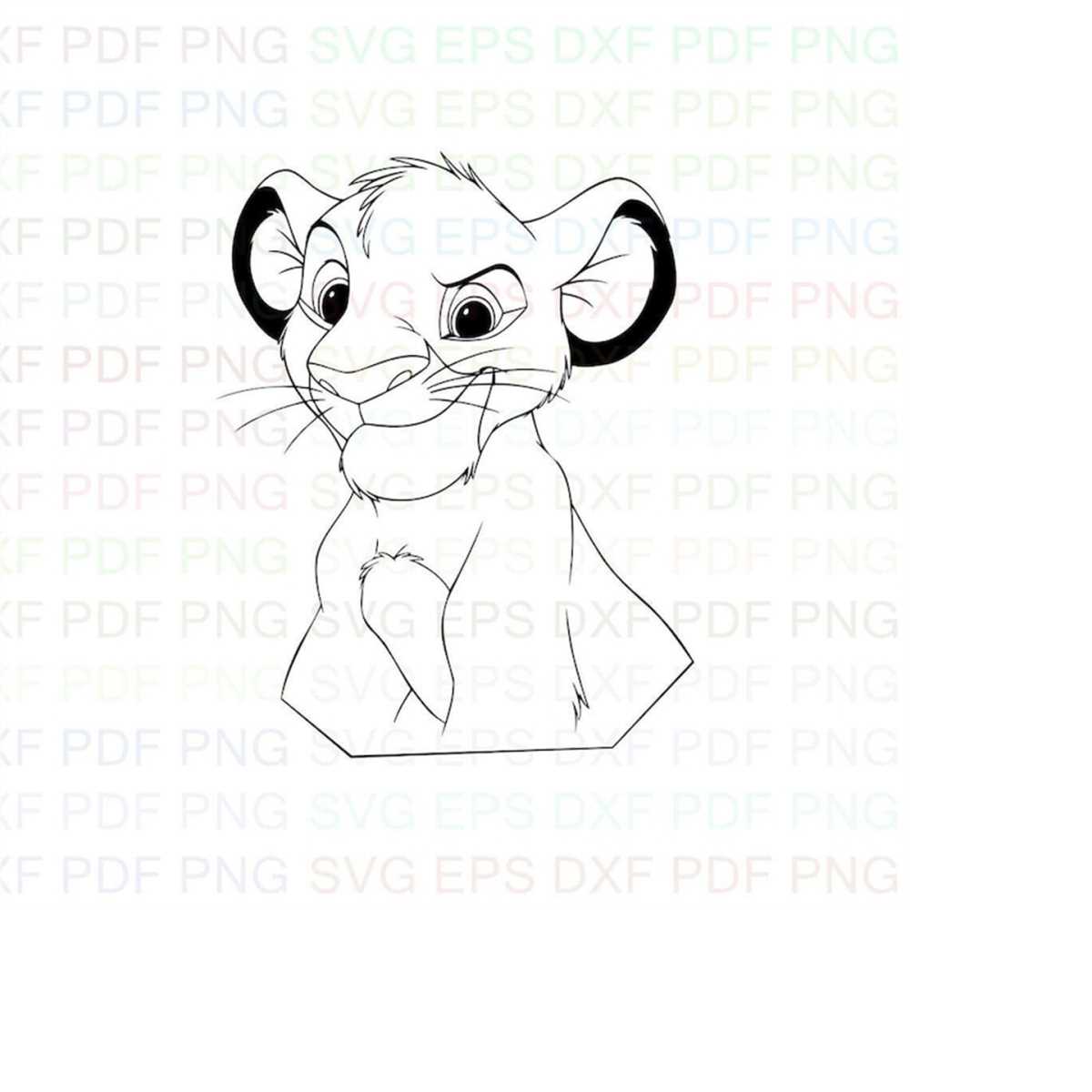 Simba_The_Lion_King_11 Outline Svg Dxf Eps Pdf Png, Cricut, - Inspire ...