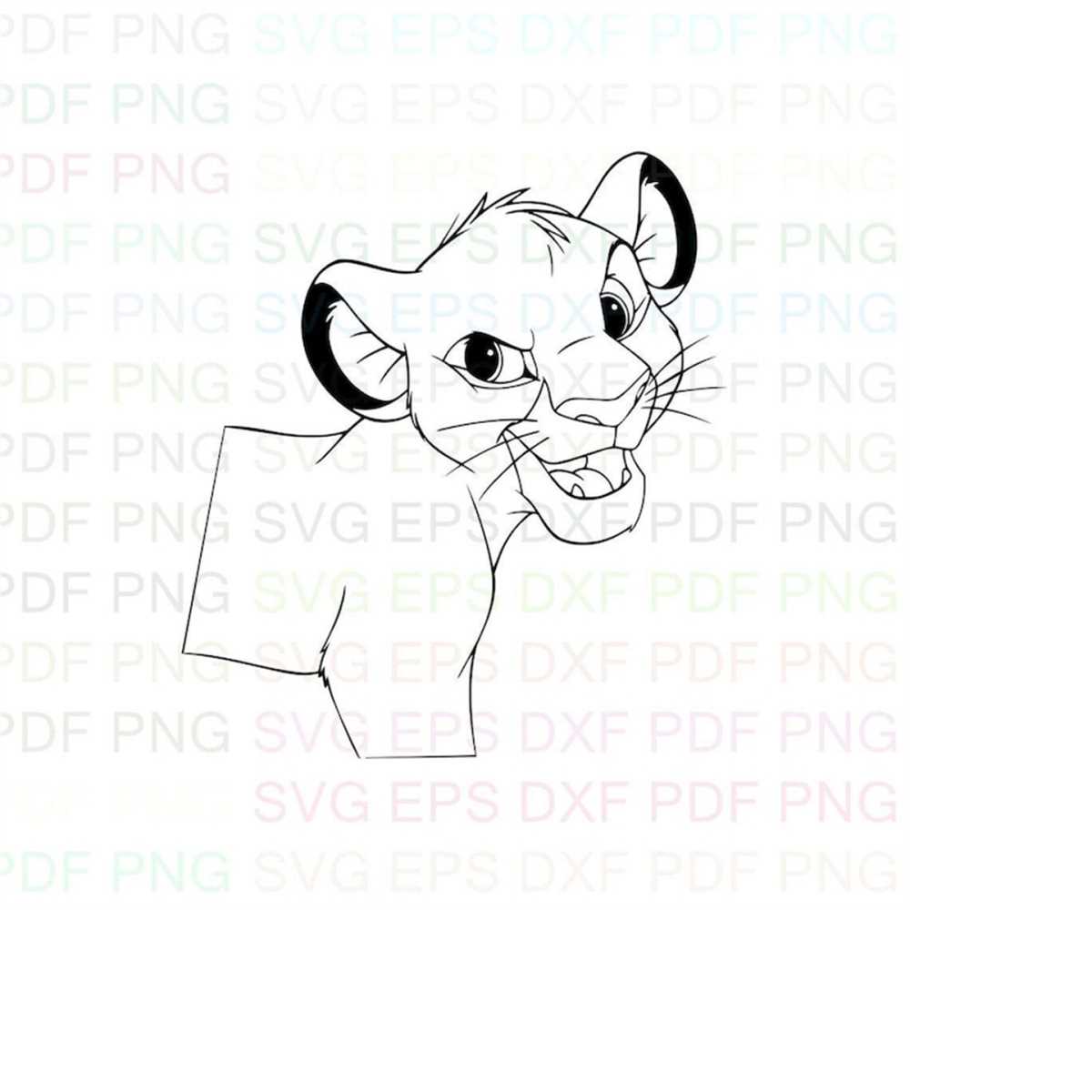 Simba_The_Lion_King_10 Outline Svg Dxf Eps Pdf Png, Cricut, | Inspire ...