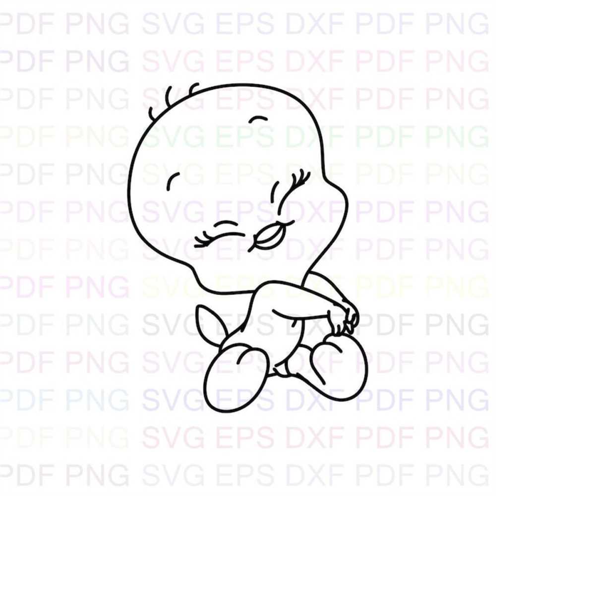 Baby_Tweety_Baby_Looney_Tunes_2 Outline Svg Dxf Eps Pdf Png, - Inspire ...