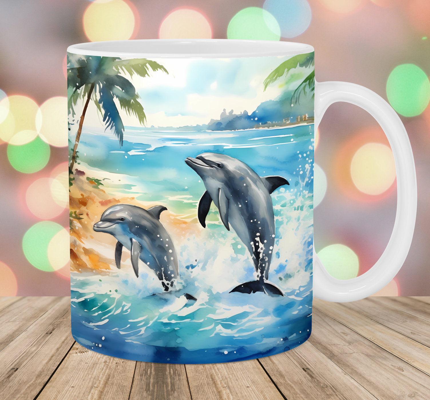 Watercolor Dolphins Mug - Inspire Uplift