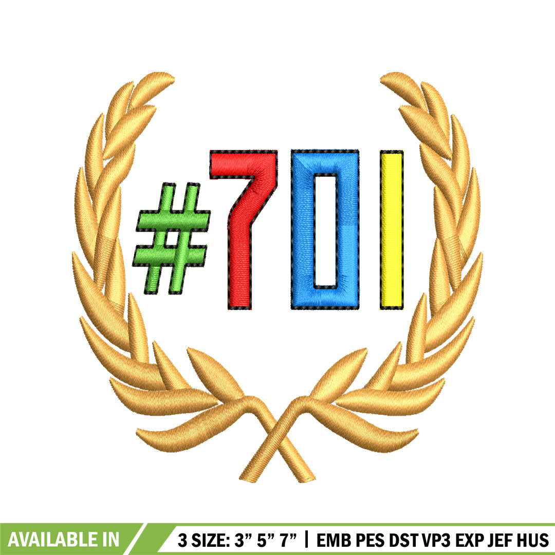 701 logo embroidery design, 701 logo embroidery, embroidery | Inspire ...