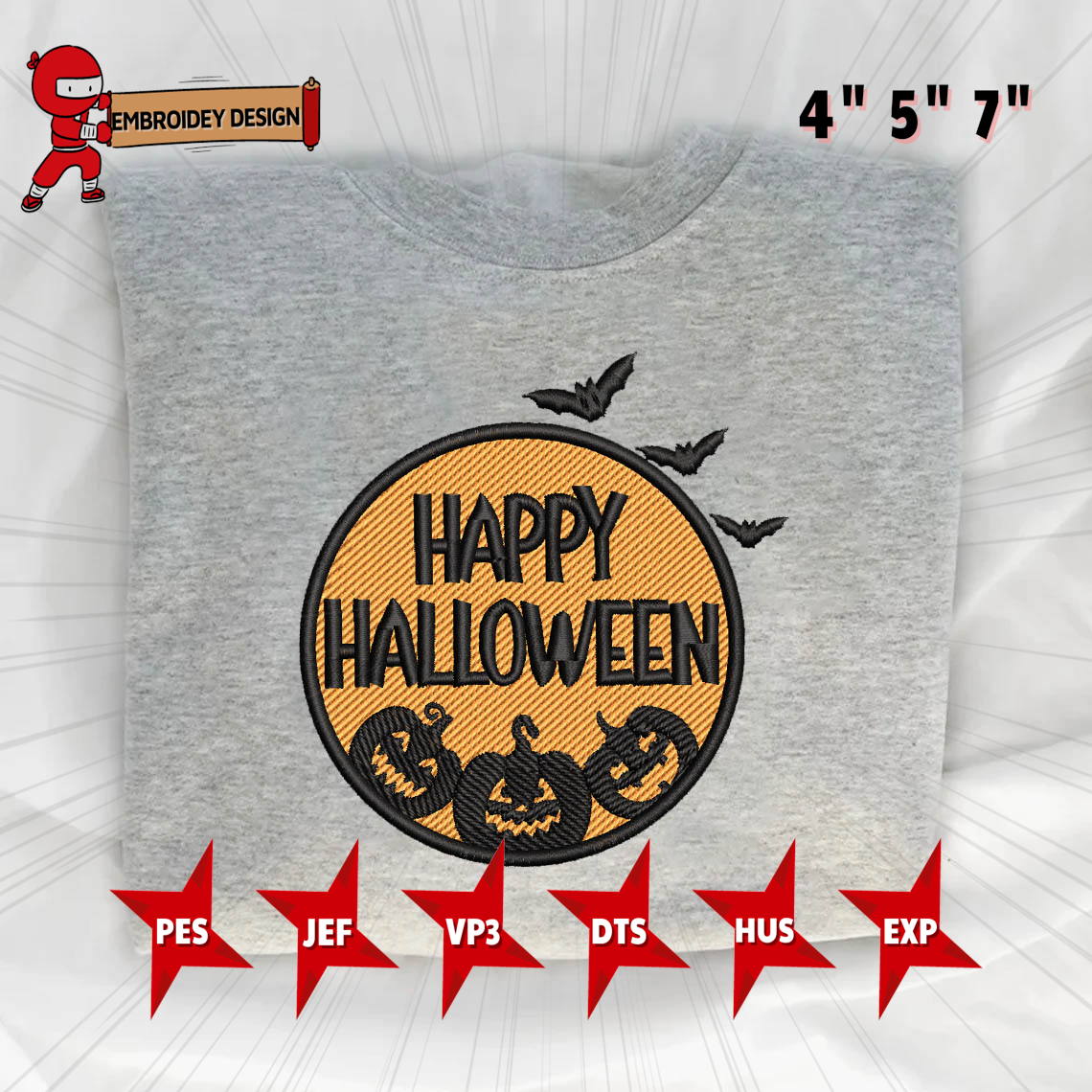 Happy Halloween Embroidery Design, Howdy Pumpkin Horror Hall - Inspire ...