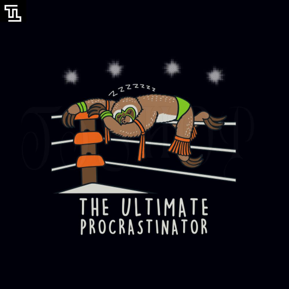 Ultimate Procrastinator Sloth Wrestling Cartoon PNG | Inspire Uplift