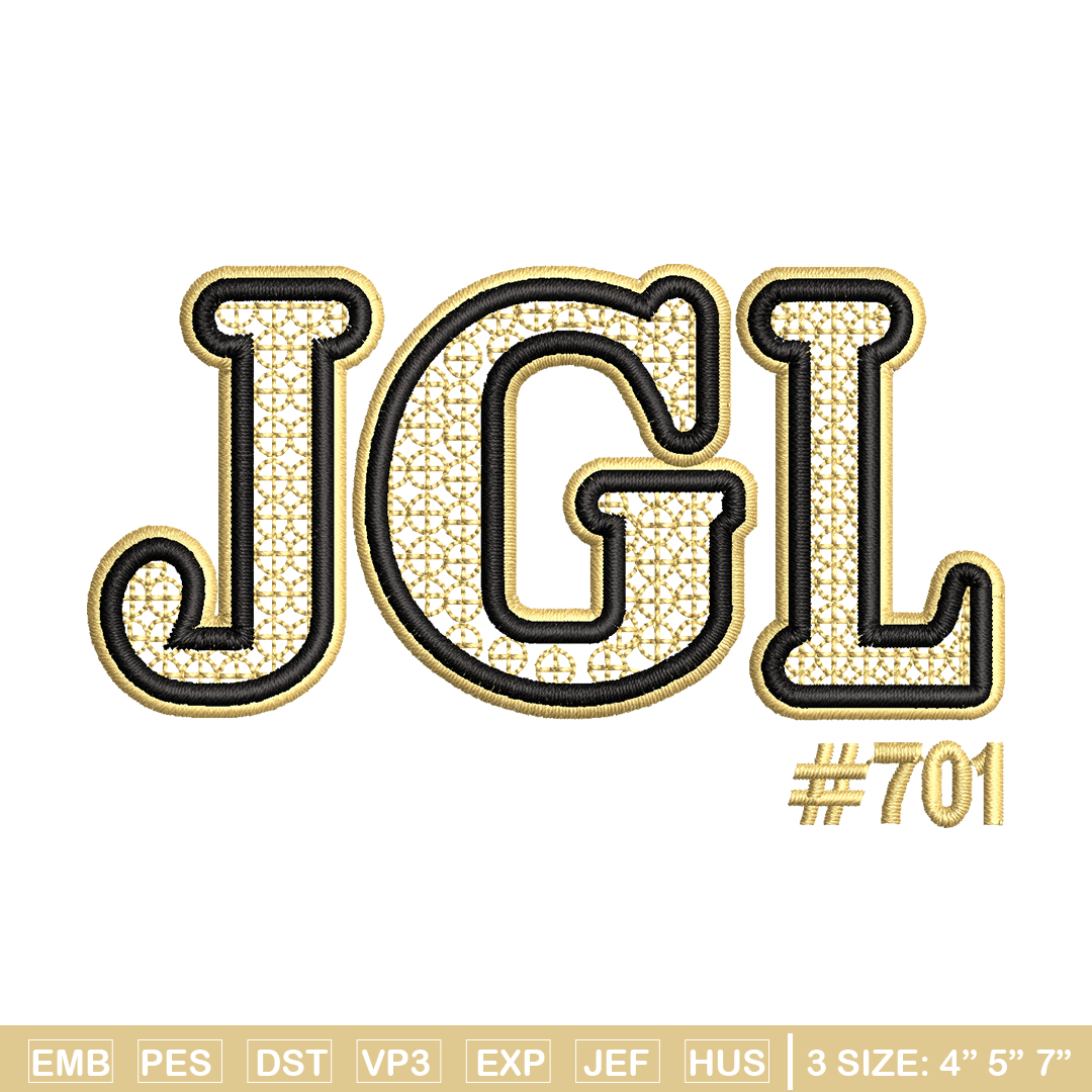 JGL logo embroidery design, JGL logo embroidery, logo design | Inspire ...
