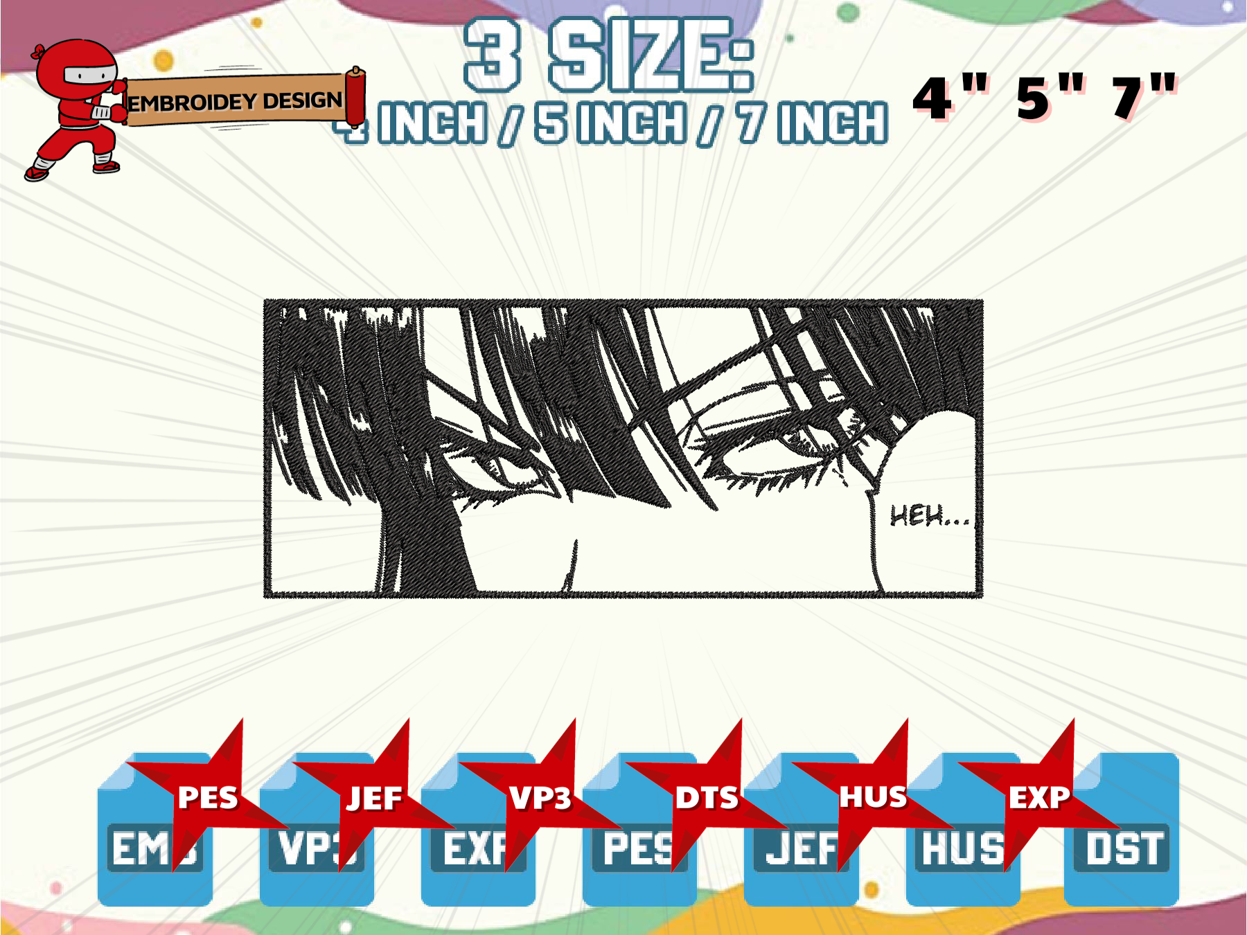 Anime Inspired Embroidery Designs, Machine Embroidery Design - Inspire ...