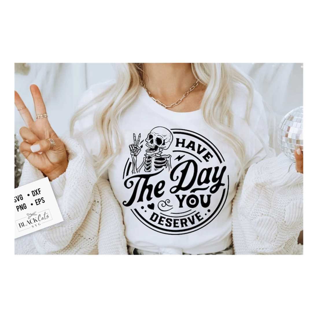 Have the day you deserve SVG, Peace sign skeleton svg, Funny | Inspire ...
