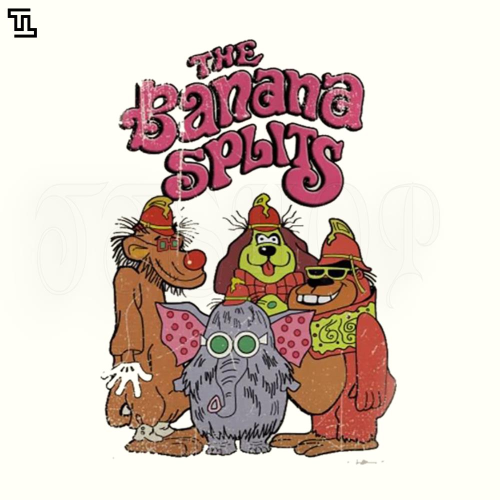 Distressed Vintage Style Banana Splits Cartoon PNG | Inspire Uplift