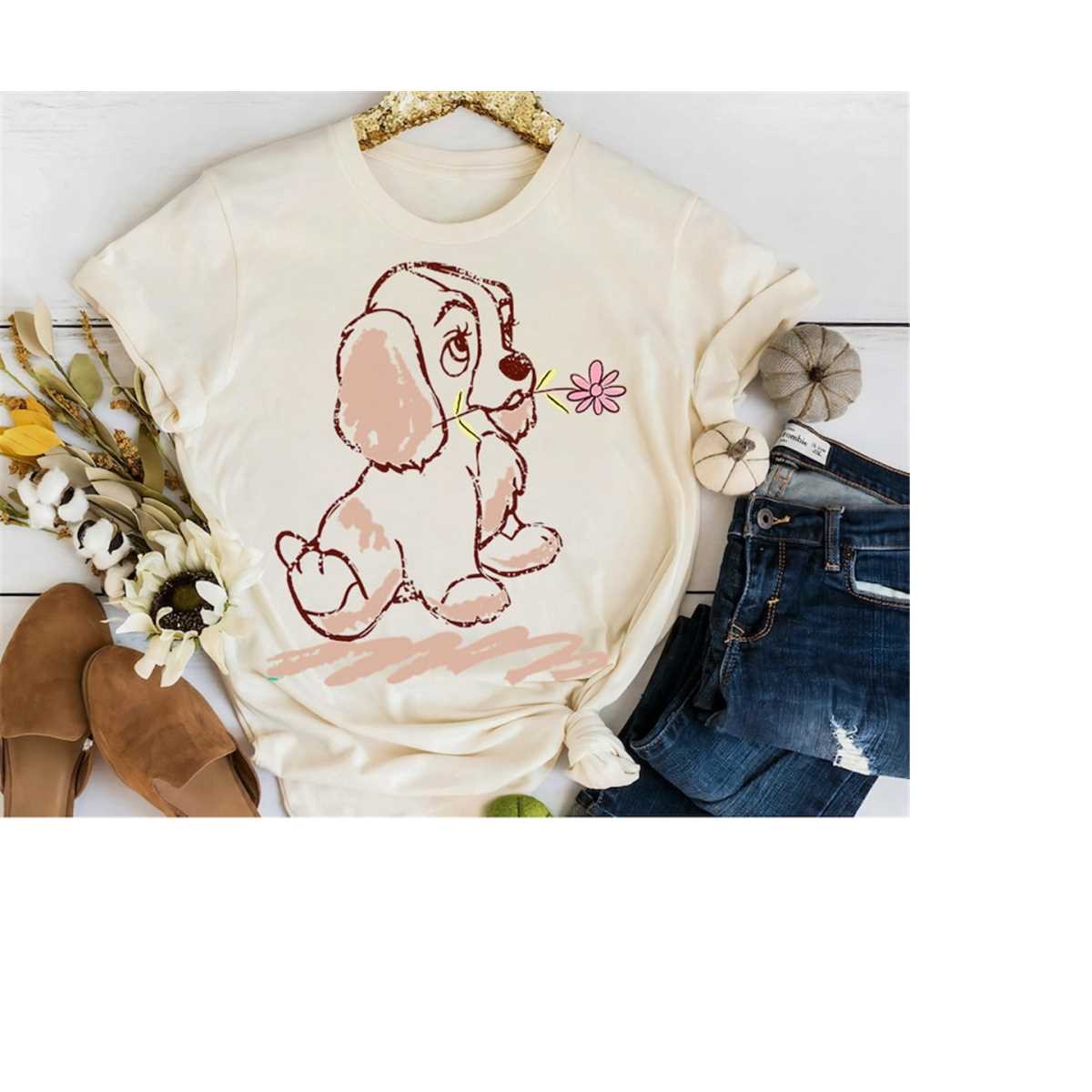 Disney Lady and the Tramp Lady Puppy Sketch T-Shirt, Puppy P | Inspire ...
