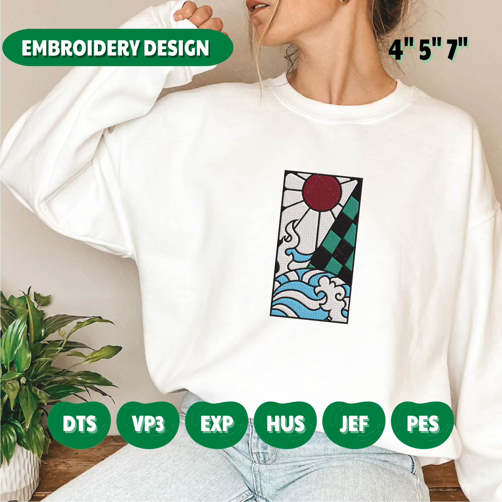 Demon Slayer Embroidery, Anime Embroidery, Logo Demon Slayer - Inspire ...