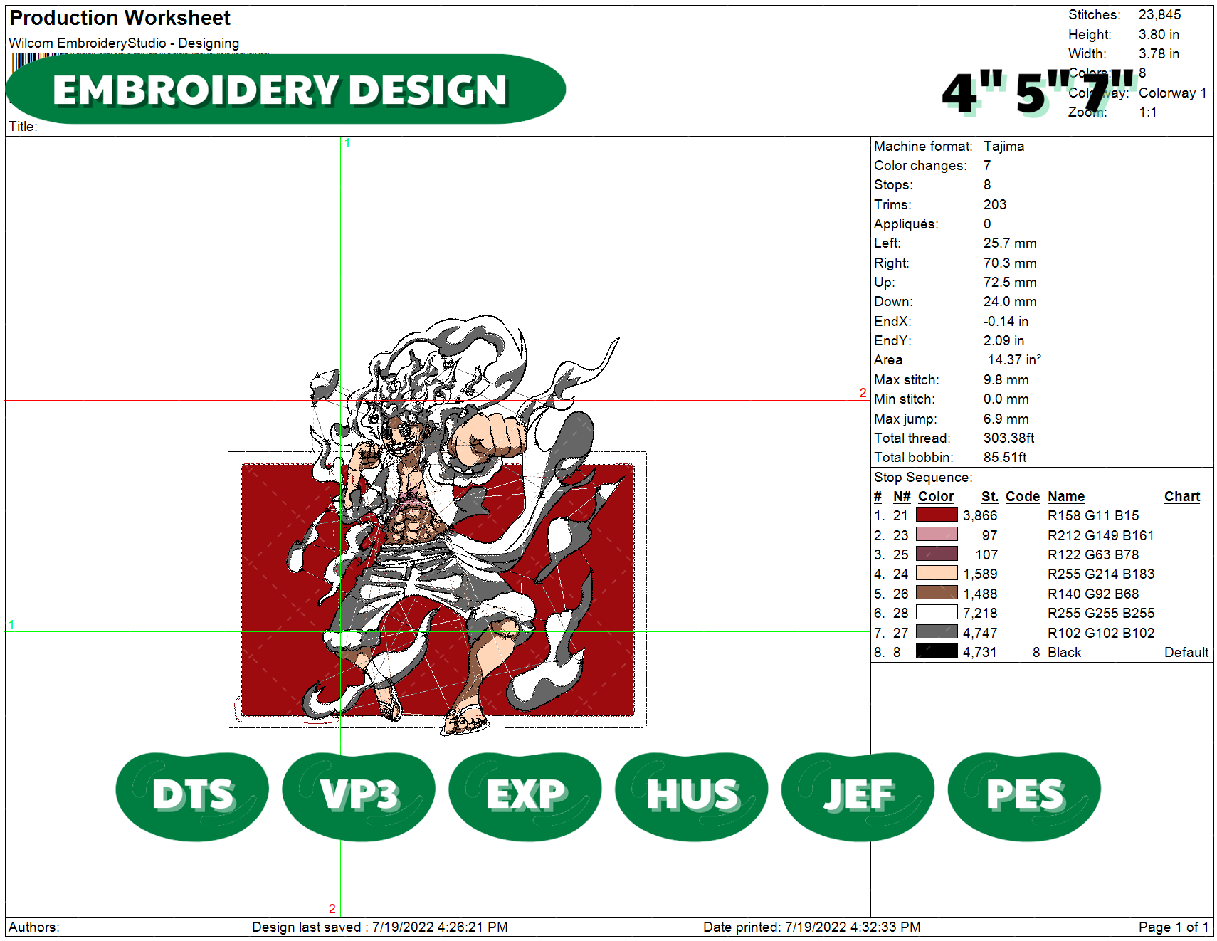 Anime Inspired Embroidery Designs, Anime Character Embroider - Inspire ...