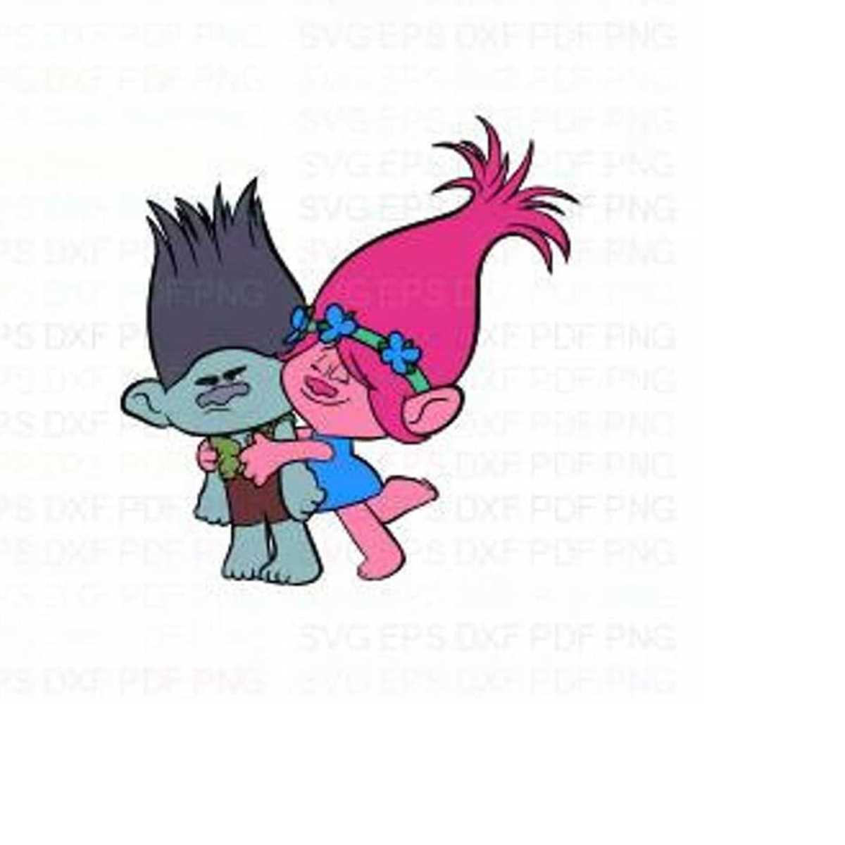 Branch_Poppy_Trolls Svg Dxf Eps Pdf Png, Cricut, Cutting fil - Inspire ...