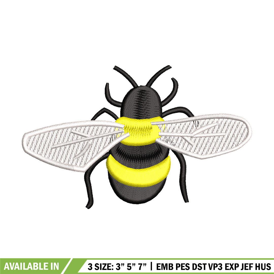 Bee yellow embroidery design, Bee embroidery, Embroidery fil - Inspire ...