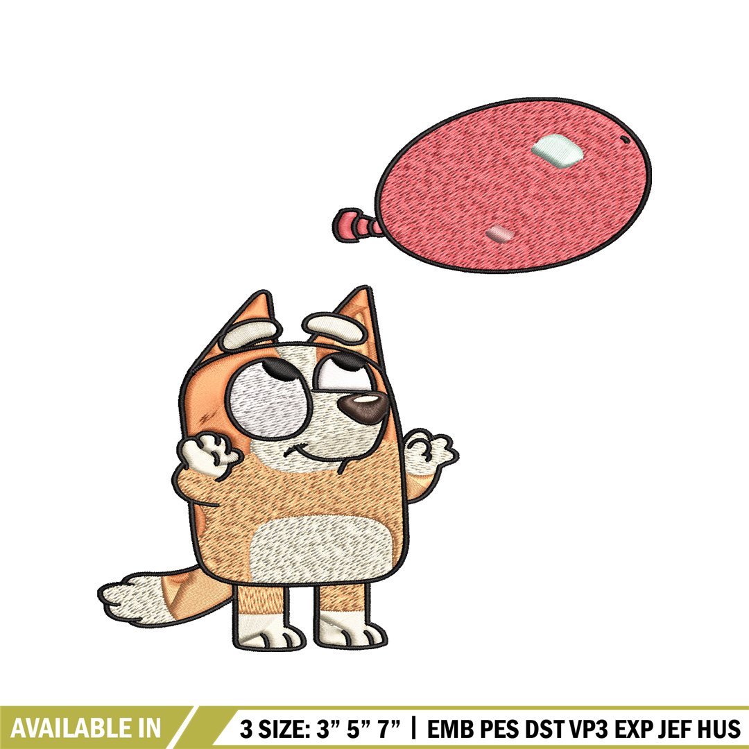 Bingo Heeler Balloon Embroidery, Bingo Heeler Cartoon Embroi | Inspire ...