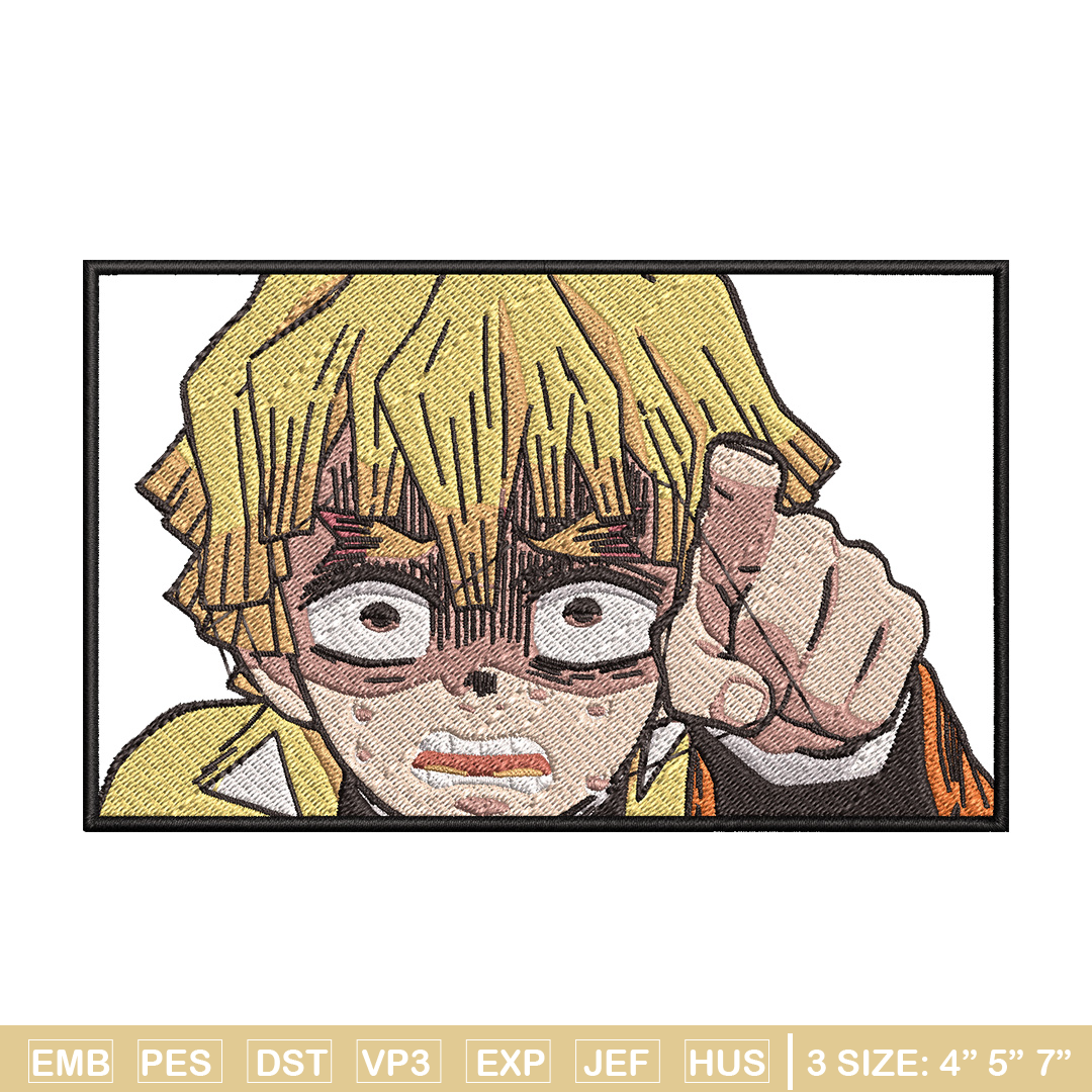 Zenitsu scary embroidery design, Zenitsu embroidery, Anime d | Inspire ...