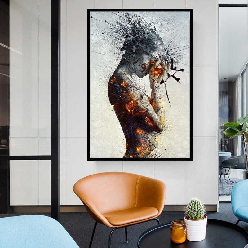 Broken Heart Art, Wall Art, Modern Abstract, Abstract Heart | Inspire ...