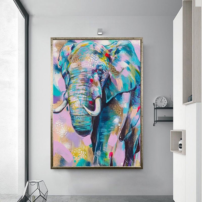 Colorful Elephant Wall Art, Elephant Canvas, Elephant Photo | Inspire ...