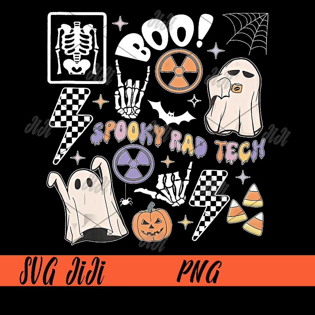 Groovy Spooky Rad Tech PNG, Retro Radiologist Halloween PNG, | Inspire ...