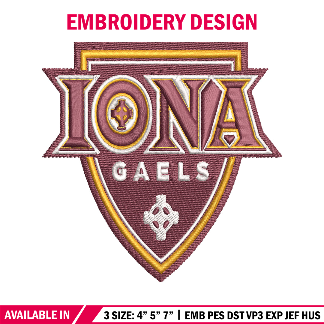 Iona Gaels embroidery design, Iona Gaels embroidery, logo Sp - Inspire ...