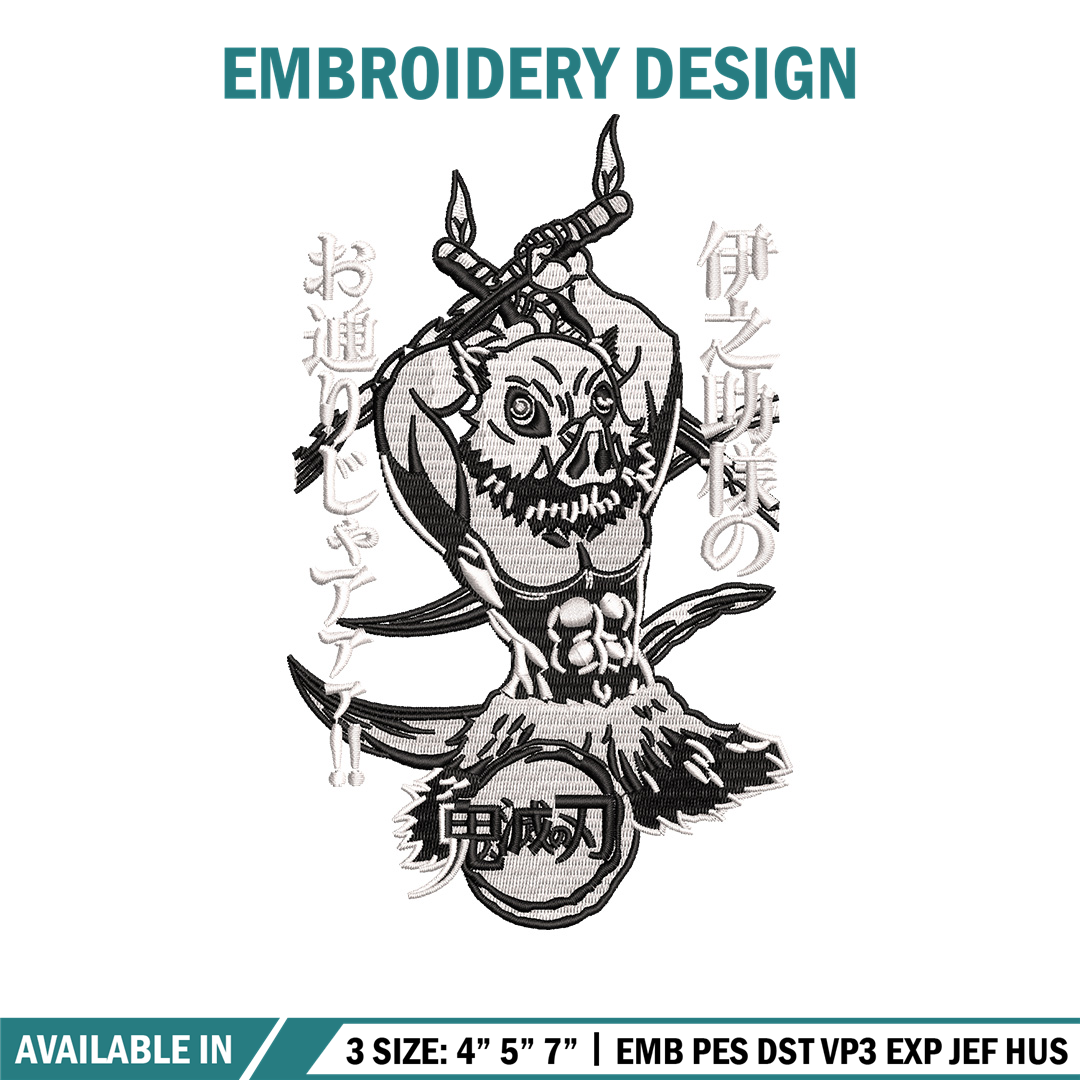 Inosuke hashibira embroidery design, Inosuke embroidery, Ani - Inspire ...