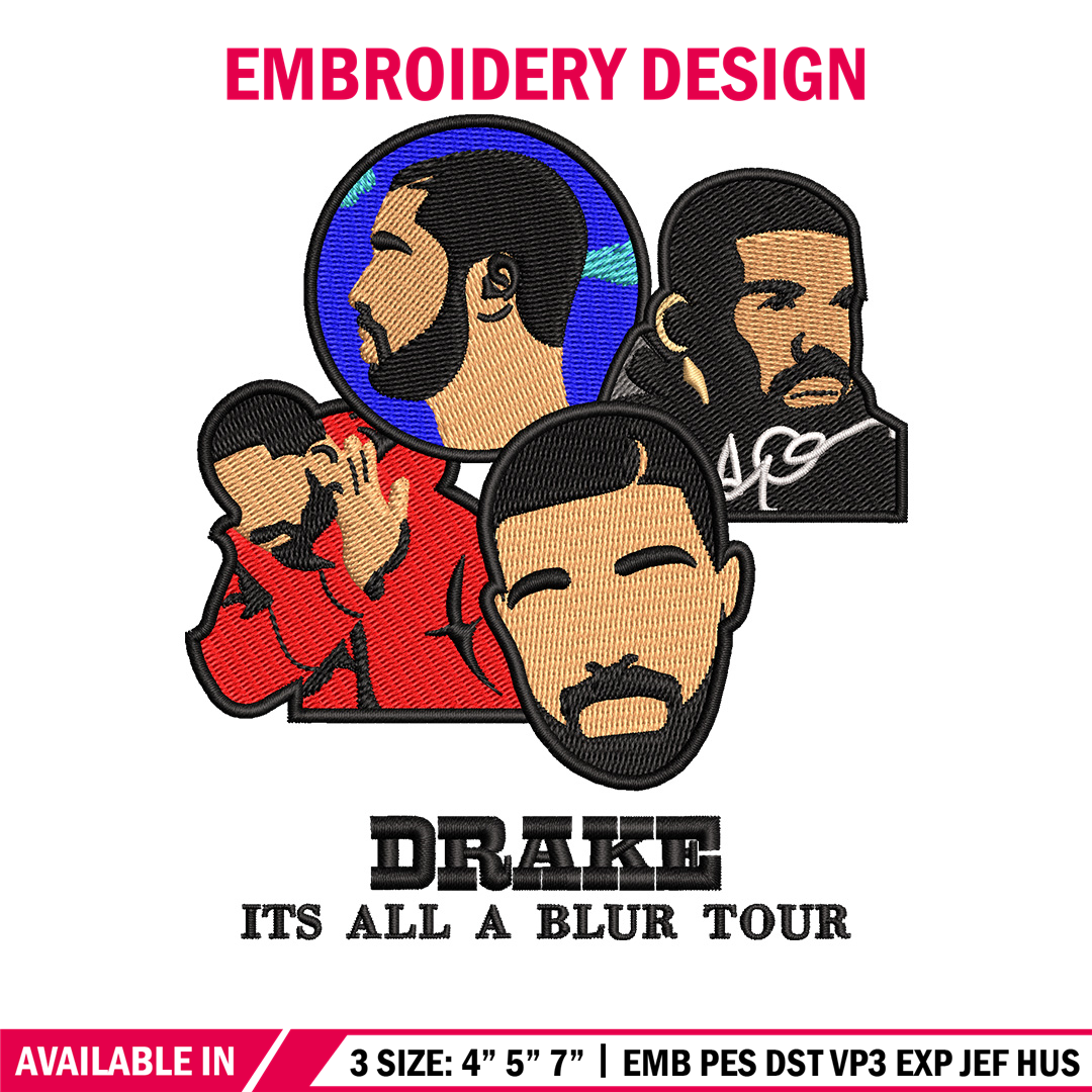 Its a blur tour embroidery design, Drake embroidery, Embroid | Inspire ...