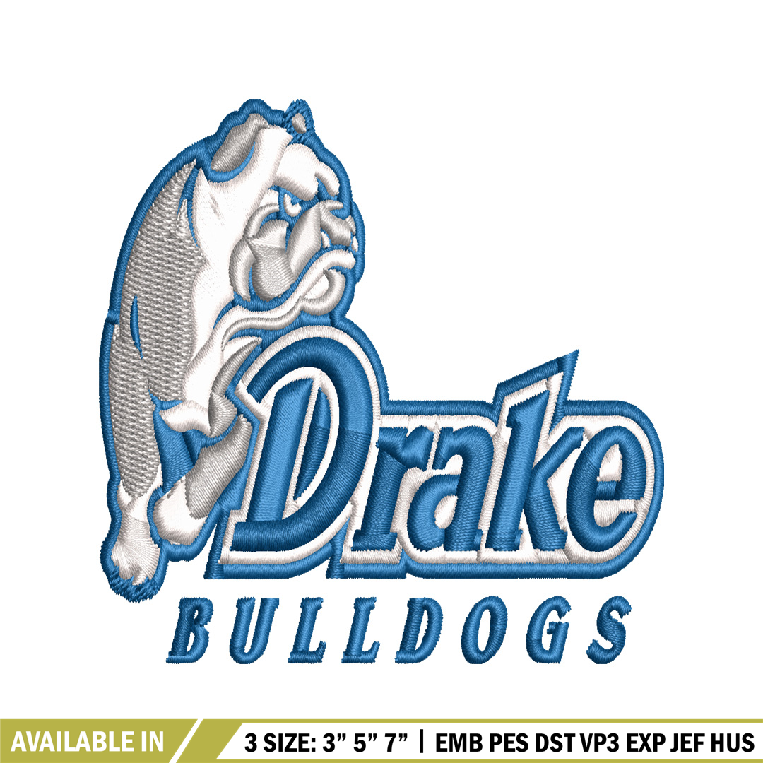 Drake Bulldogs embroidery design, Drake Bulldogs embroidery, | Inspire ...