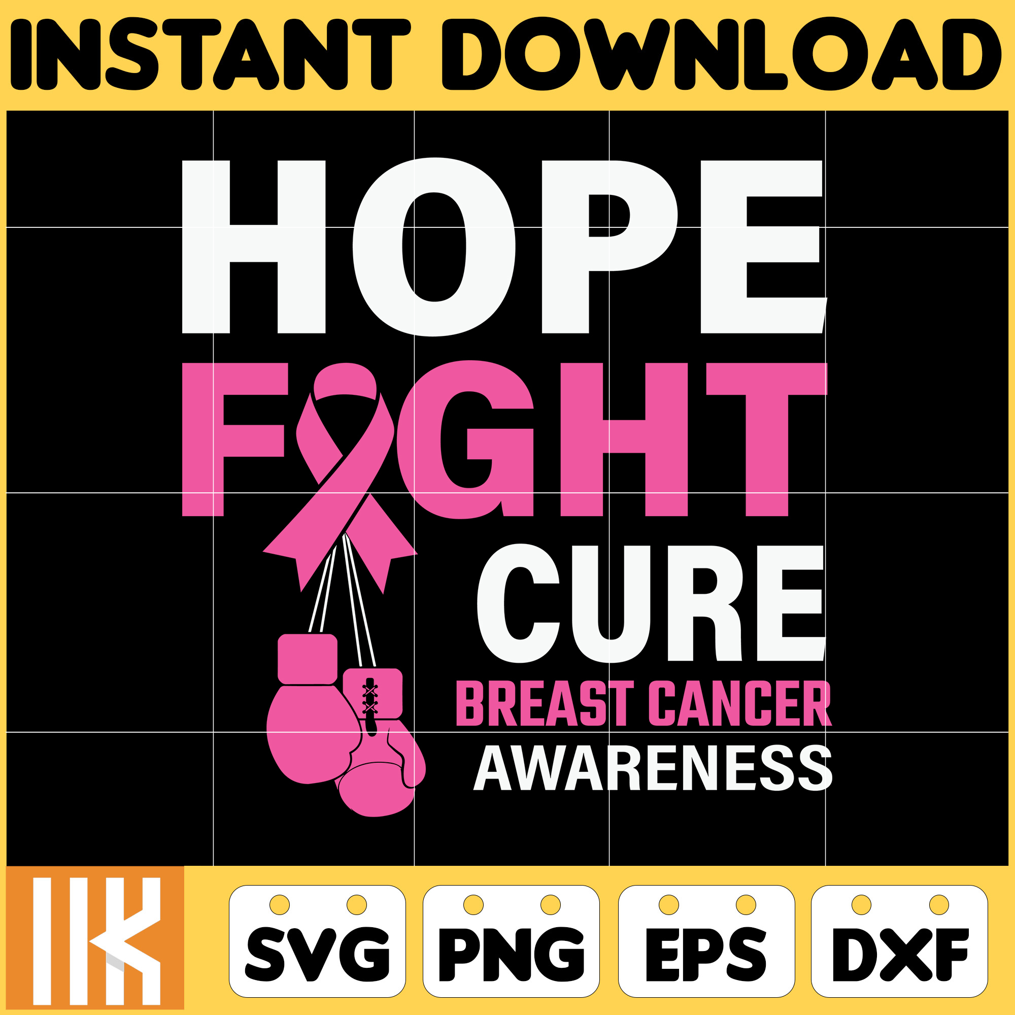 Hope Fight Cure Breast Cancer Awareness Svg, Designs Breast - Inspire ...