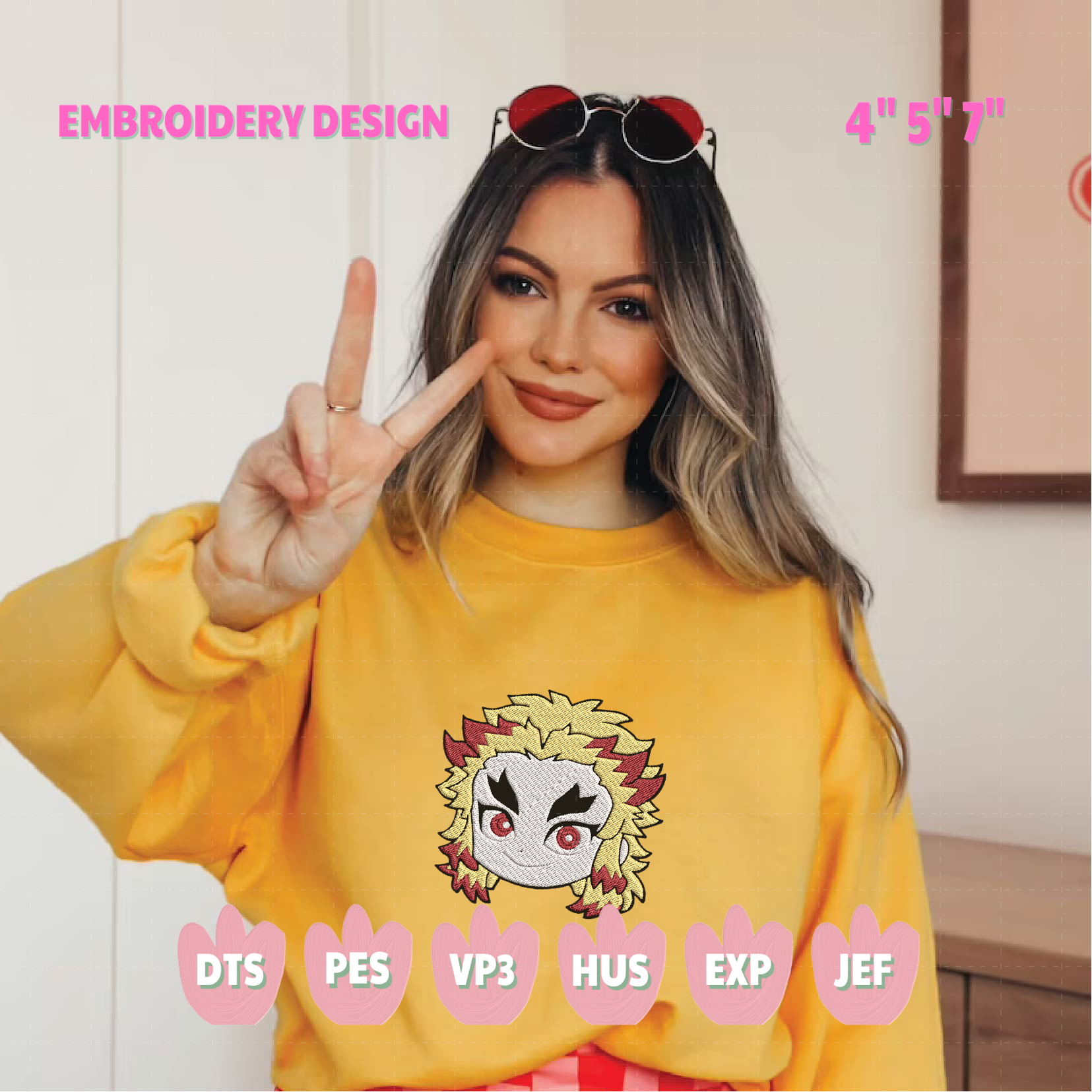 Flame Hero Embroidery Patterns, Slayer Anime Embroidery FIle | Inspire ...