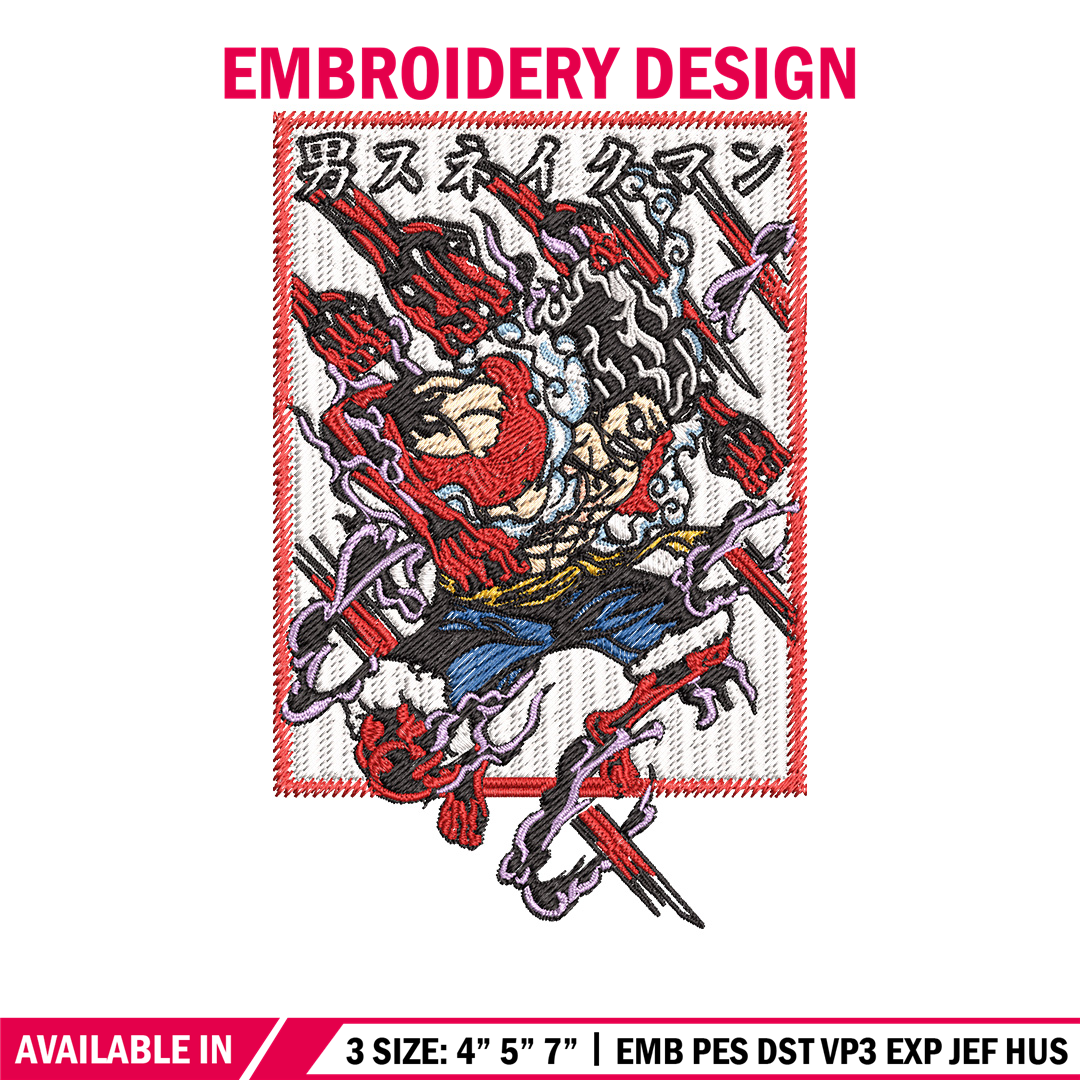 Luffy embroidery design, One piece embroidery, Anime design, - Inspire ...